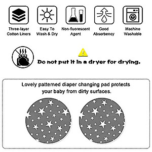 2 Pack Baby Diaper Changing Pad Maveek 19.6'' X 27.5'' Waterproof Changing Mat Portable Diaper Pad Travel Changing Mat Foldable Absorbent Mats for Home and Outdoor(2Grey)