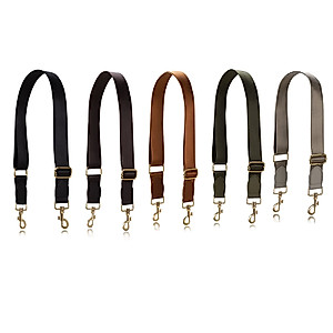 Allzedream Wide Purse Strap Replacement Crossbody Shoulder Bag Adjustable (Chocolate Gold Leather)