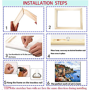2 Pack 12"x 16" DIY Wood Canvas Stretcher Bars,Removable Canvas Frames Kit-Easy to Assemble,Wooden Frames Kit for Oil Painting,Diamond Painting,Canvas Painting and Needle Arts Supplies (12 * 16)
