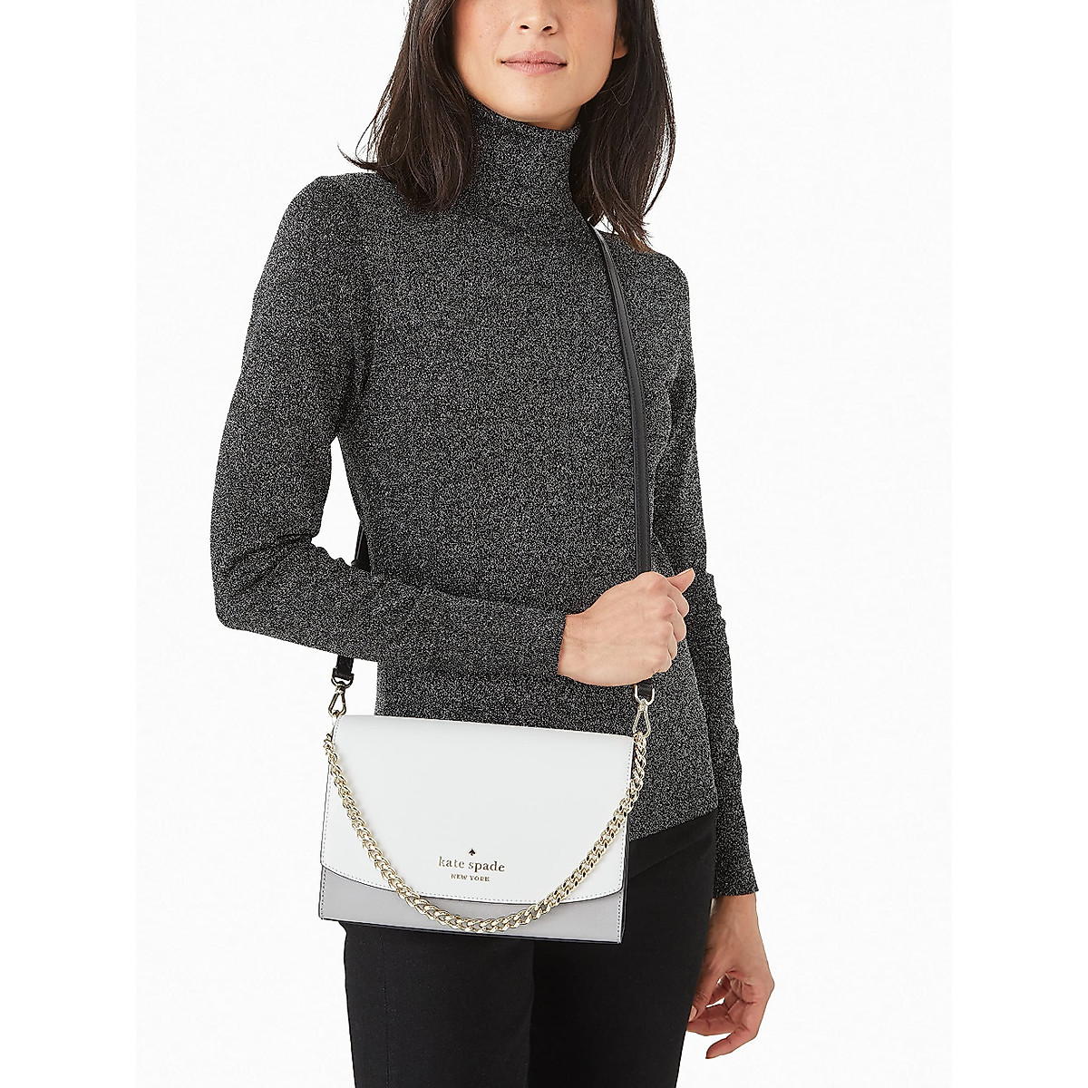 Kate Spade New York Cameron Street Chain 3 in 1 Clutch Shoulder Bag Crossbody Bag, Nw Gray Multi