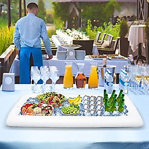 INNOVATIVE LIFE Inflatable Drink Cooler for Parties, Large Size Food Cooler Buffet, BBQ Picnic Pool Party Ice Serving Platters & Picnic Supplies