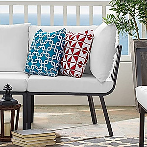 Modway Riverside Outdoor Furniture, Corner Chair, Gray White