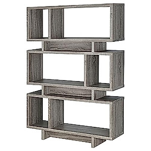 Coaster Home Furnishings Reid 3-Tier Geometric Bookcase Weathered Grey