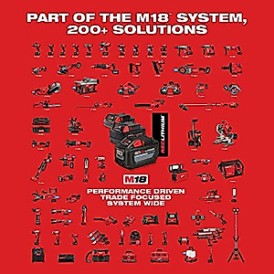 Milwaukee M18 18V Fuel 3/8'' Brushless Cordless Mid-Torque Compact Impact Wrench Bare Tool + Accessories, Black & Red