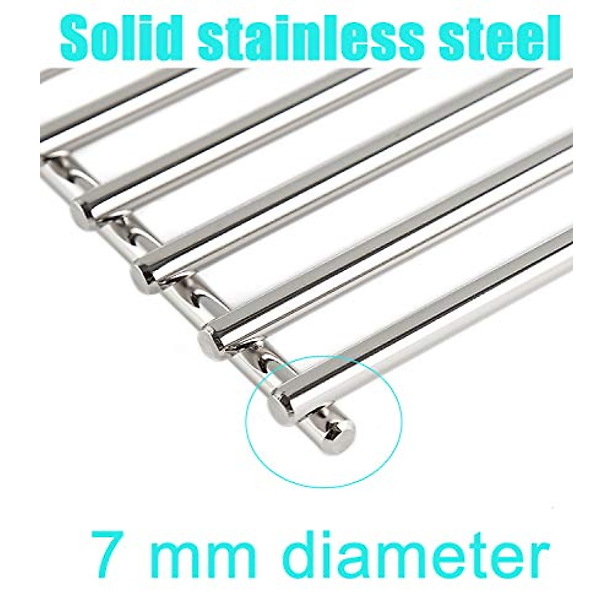 17 1/8" Cooking Grill Grates for Dyna-Glo DGE530GSP DGE530GSP-D, Members Mark 720-0882D, Nexgrill 720-0882A 720-0882S Replacement Parts, Charbroil 463234413 463234614 463234815, Stainless Steel, 3PCS