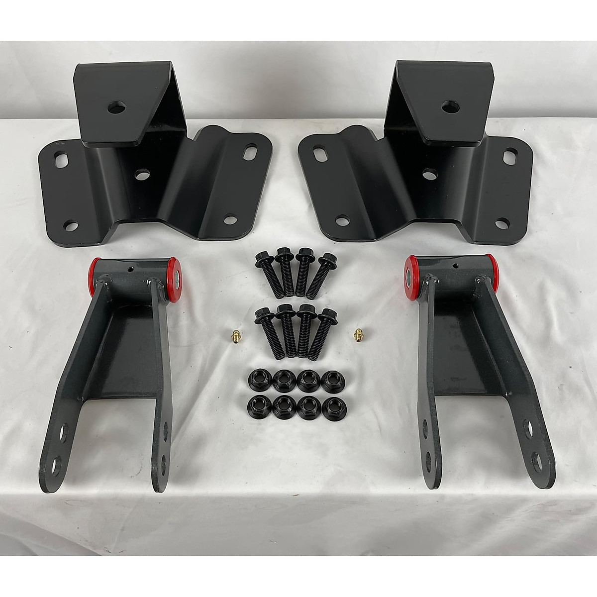 BST BSSP 4" Drop Kit Leveling Lowering Shackles Hangers Kits Compatible with 1973-1996 F-ord F-150 F100 Rear Drop Hangers & Shackles Drop Kit Lowering