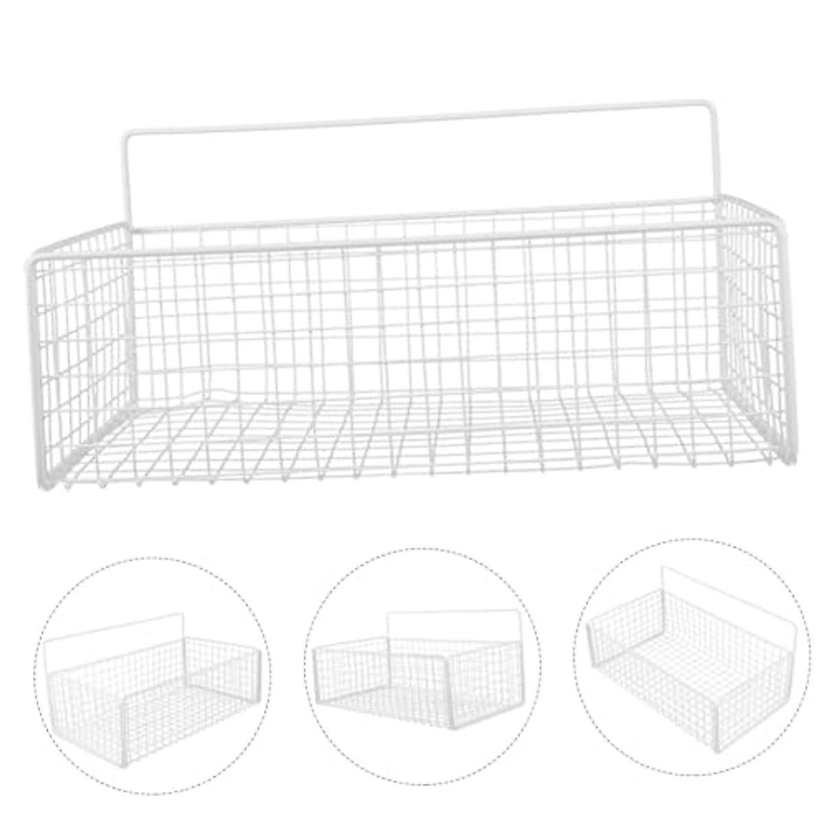 CONGARTENO Bathroom Storage Shelf Kitchen Organizer Self-Adhesive Storage Rack Storage Shelves Wall Mount Rack Iron Storage Rack White