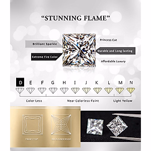 "STUNNING FLAME “18K Gold Plated Sterling Silver Princess Cut Cubic Zirconia Stud Earrings for men women(w-6)
