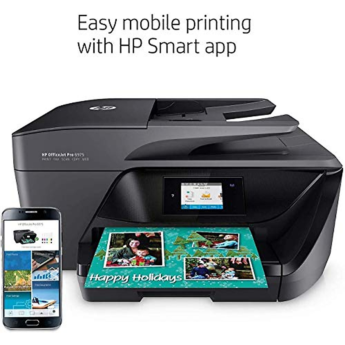 HP OfficeJet Pro 6975 All-in-One Wireless Printer, Double-Sided Print and Scan, HP Instant Ink, Works with Alexa (J7K36A)
