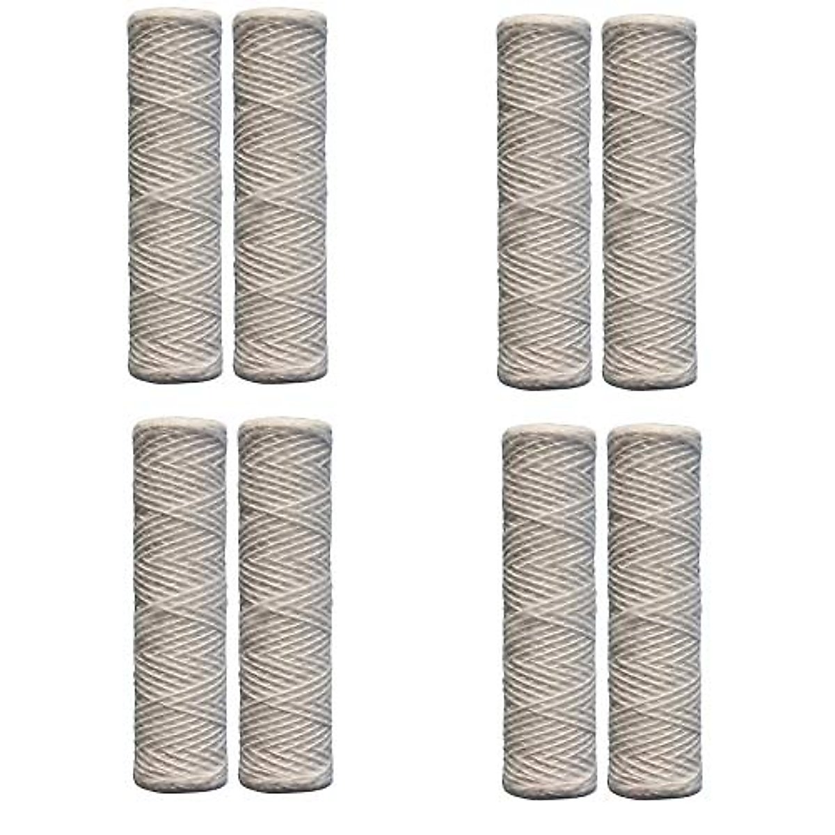 CFS – 8 Pack String Wound Sediment Water Filter Cartridges Compatible with WHKF-WHSW Models – Remove Bad Taste & Odor – Whole House Replacement Water Filter Cartridge - 5 Micron