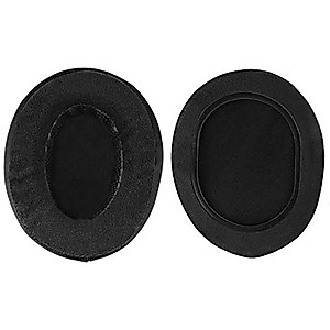 Geekria Comfort Hybrid Velour Replacement Ear Pads for Audio-Technica ATH-M50X M50xBT2 M60X M50S M50cwh M45 M30X M20X Headphones Earpads, Headset Ear Cushion Repair Parts (Black)