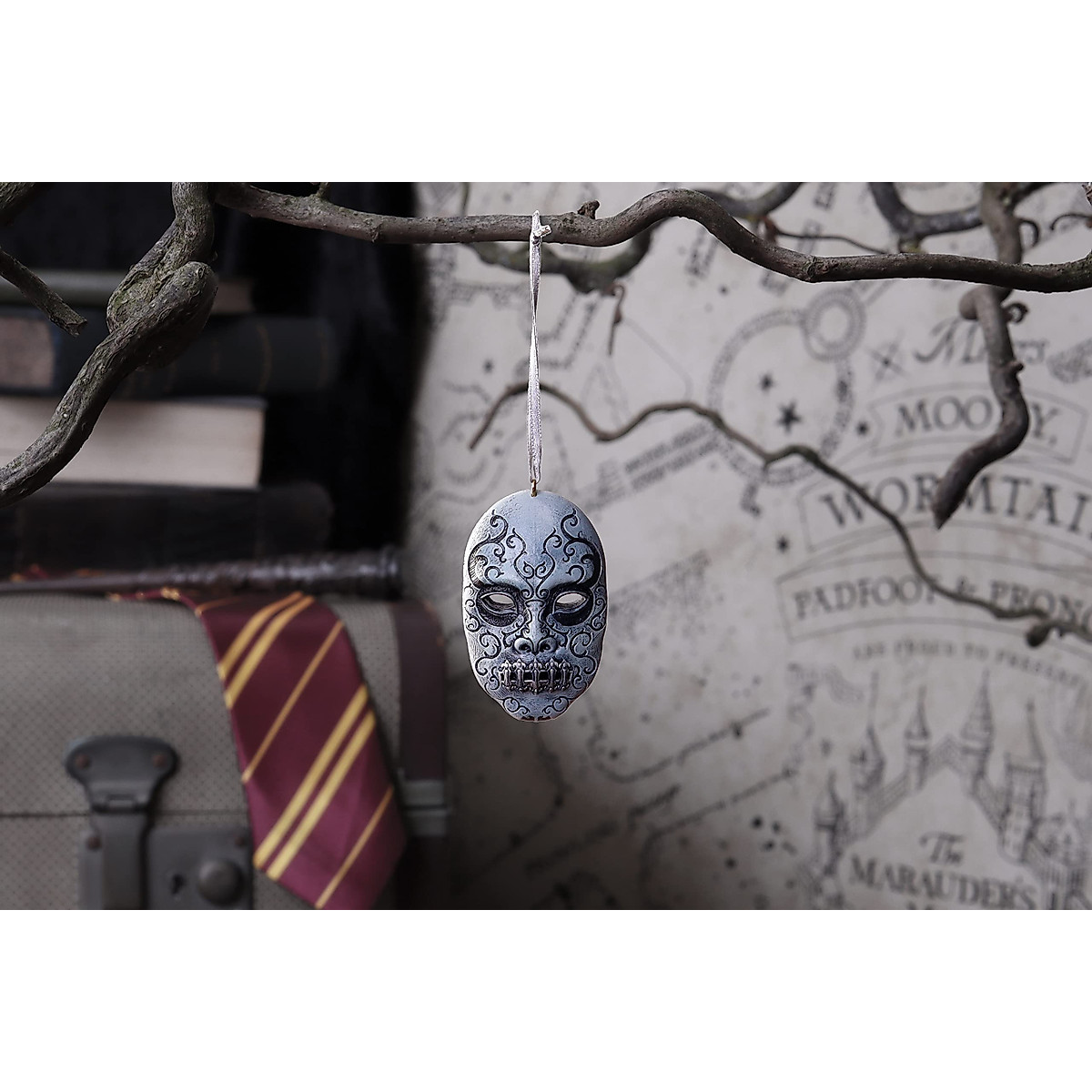 Nemesis Now Harry Potter Deatheater mask Hanging Ornament, Grey, 7cm