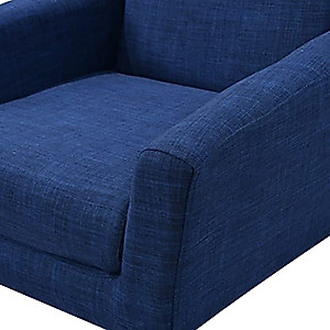 Tiokop Mid Century Modern Upholstered Fabric Accent, Living Room, Bedroom Leisure Single Sofa (Metal Legs), TV armrest seat,Suitable for Small Space Home,Office,Coffee Chair,Dark Blue