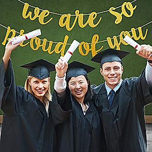 Glitter Graduation Banner Graduation Party Supplies We’re so Proud of You Glitter Burlap Sign Grad Garland Pennant Graduation Favors Decoration