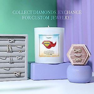 Super MOM Surprise Candle with Diamond Inside | Foreverwick Candles | Scented Soy Candles Gifts for Women Anniversary Candle Wax | Mom Candles All-Natural Organic Soy Candle 14oz | 70h