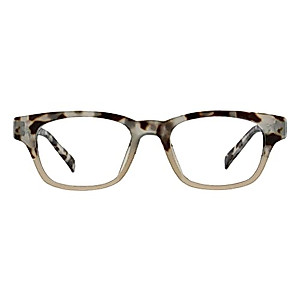 Peepers by PeeperSpecs Women's Layover Square Blue Light Blocking Reading Glasses, Gray Tortoise/Pink, 49 + 1.5