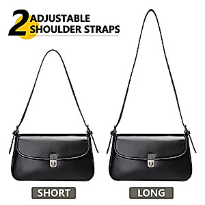 PS PETITE SIMONE Small Black Shoulder Bag for Women Brianna Trendy White Mini Purse Shoulder Handbag