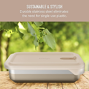 Bentgo® MicroSteel™ Heat & Eat Container - Microwave-Safe, Sustainable & Reusable Stainless Steel Food Storage Container with Airtight Lid for Eco-Friendly Meal Prepping (Dinner Size - 5.5 Cups)