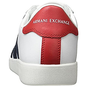 A|X ARMANI EXCHANGE Men's Classics Sneaker, Opt White + Navy + R, 6
