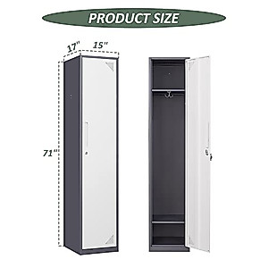 SISESOL Metal Lockers for Employees Steel Locker Large School Locker Metal Wall Locker Office Employee Lock Box 71" Steel Storage Cabinet Storage Locker Cabinet for Home Gym Office School Garage