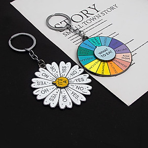 What To Eat Wheel Spinning Keychain - Cute Mood Key Chains - Aesthetic Charm Gift for Women Men