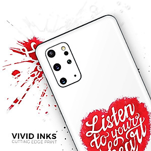 DesignSkinz Listen to Your Heart Protective Vinyl Decal Wrap Skin Cover Compatible with The Samsung Galaxy S20 (Screen Trim & Back Glass Skin)
