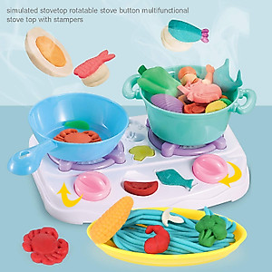 YiQis Kitchen Creatiocns Super Chef Suite Playset,Playdough Sets for Kids Ages 2-4,Preschool Cooking Play Food Toy 40 Accessories & Tools,5 Cans 2 oz Compound Dough Colors Sets for Kids 4-8