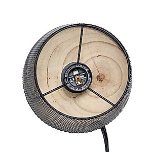 Simple Designs LT1074-BLK Wired Mesh Uplight Table Lamp, Black,5.5 x 5.5 x 9