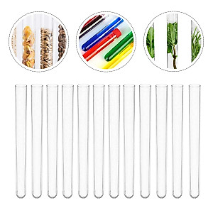20Pcs Clear Plastic Test Tubes with Cork Stoppers, 15x100mm Sample Storage Tube Plastic Tubes with Lids for Laboratory Jewelry Beads Powder Spice Liquid Candy Storage