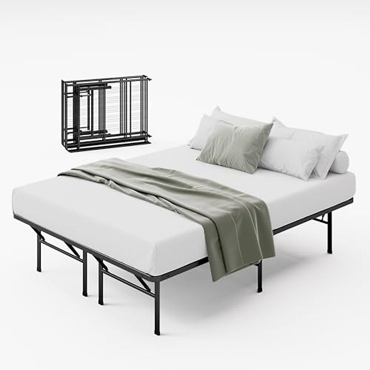 ZINUS SmartBase Heavy Duty Mattress Foundation, 14 Inch Metal Platform Bed Frame, No Box Spring Needed, Sturdy Steel Frame, Underbed Storage, Full