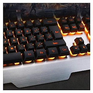 RGB Gaming Keyboard and Backlit Mouse and Het Combo USB Wired Backlit Keyboard LED Gaming Keyboard Mouse Set Het with Microphone for Laptop PC Computer Game and Work