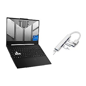 ASUS TUF Dash 15.6" 144Hz FHD Gaming Laptop | 12th Generation Core i7-12650H | 32GB RAM DDR5| 1TB SSD |NVIDIA GeForce RTX 3060 | Backlit | Windows 11 Home | Bundle with USB 3.0 Hub