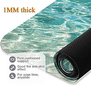 Qilmy Pacific Ocean Yoga Mat Non-Slip Foldable Sweat Absorbent Travel Yoga Mat with Carrying Bag for Yoga, Pilates, Exercise, Workout, Bikram and Hot Yoga 71 x 26 Inch