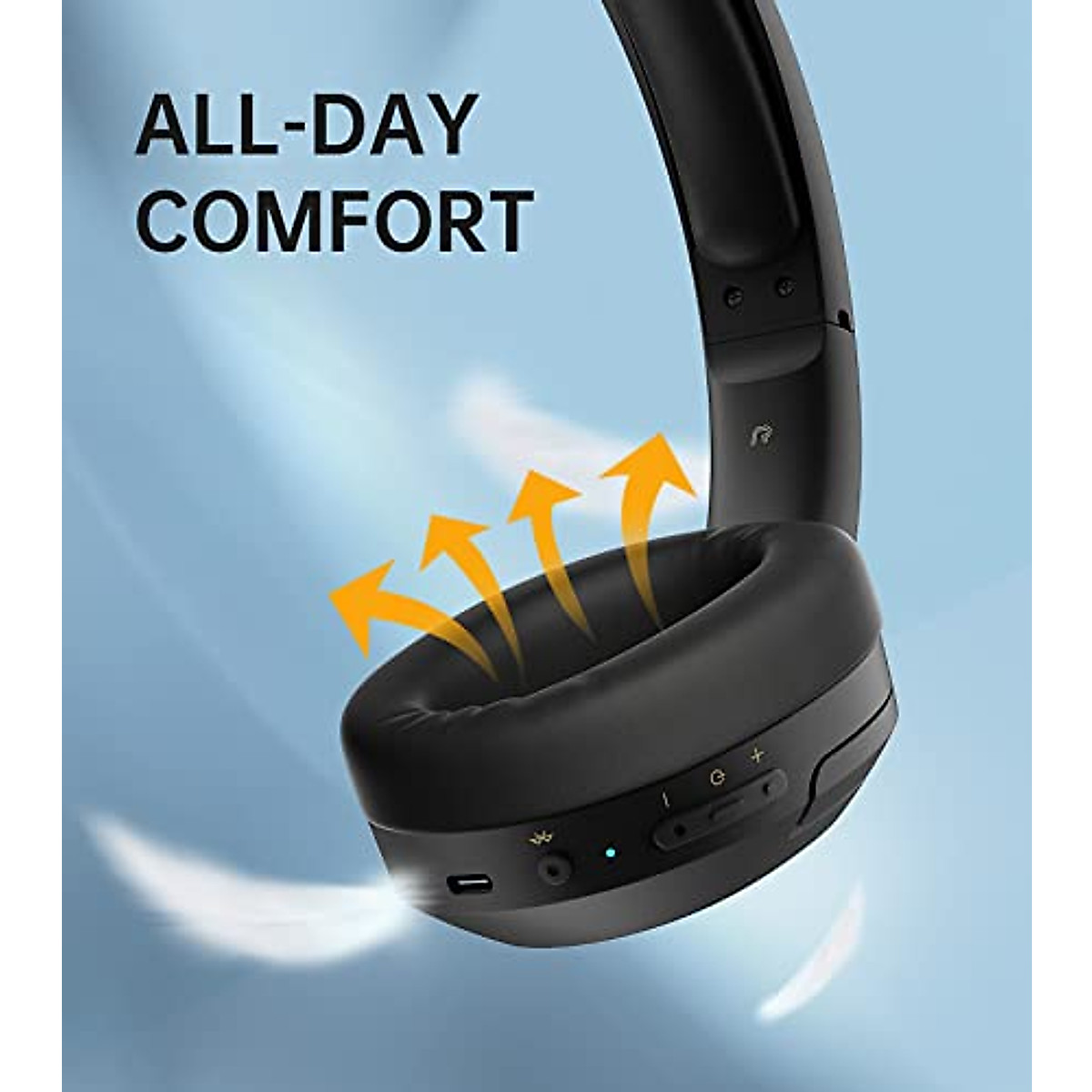 Edifier W820NB Hybrid Active Noise Cancelling Headphones - Hi-Res Audio - 49H Playtime - Wireless Over Ear Bluetooth Headphones for Phone-Call - Black