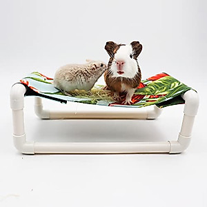 Dnoifne Reptile Hammock Swing Hanging Bed, Lizard Hideout, Reptile Bed for Bearded Dragon Leopard Gecko Lizard (Safflower)