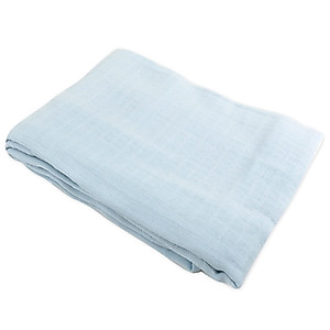 HonestBaby 2-Pack Organic Cotton Swaddle Blankets, Rainbow Stripe Blues, One Size