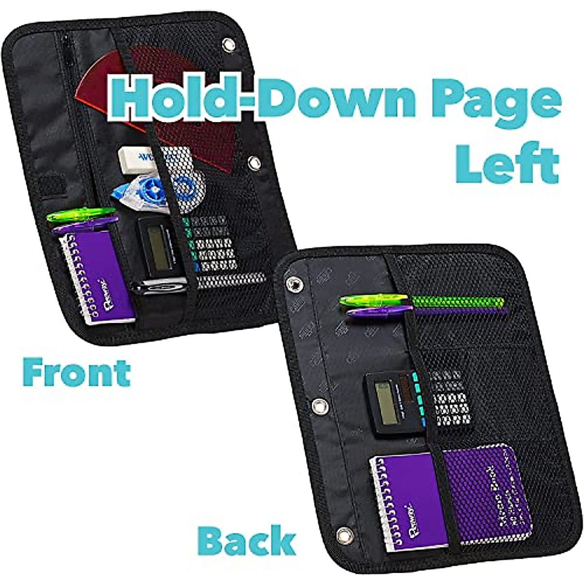 Case-it The Dual 2-in-1 Zipper Binder - Two 1.5 Inch D-Rings - Includes Pencil Pouch - Multiple Pockets - 600 Sheet Capacity - Comes with Shoulder Strap - Mint Blue Dual-101