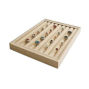 Svea Display Premium Quality Multifunctional Beige Velvet Jewelry Organizer Storage Stackable Trays Home Store Closet Drawer Dividers Ring Tray