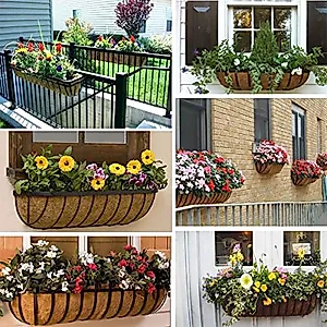 HHTHH 2pcs Trough Coco Liner 30 inch Wall Planter Replaceable Coco Liner for Window Box, Fence Flower Baskets-