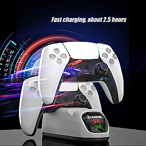 ECHZOVE PS5 Controller Charging Station, PS5 Controller Charger with Power Adapter, Playstation 5 Charger Station with LED Indicator