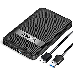 ORICO 2.5'' Hard Drive Enclosure, Upgraded Tool-Free 5Gbps USB 3.0 to SATA External Hard Drive Case for 2.5 Inch 7mm 9.5mm SSD HDD Max 6TB, UASP Supported, Black(2577U3)