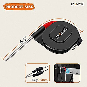 iGrill Pro Meat Probe Replacement for Weber Genesis/Spirit Gas and SmokeFire Pellet Grills, 2.5mm Plug Temperature Probe Kit for Weber Connect Smart