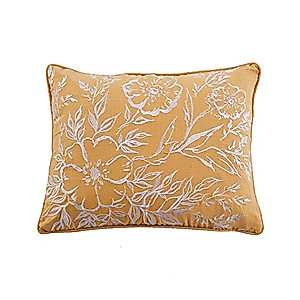 Levtex Home - Alita - Decorative Pillow (14 x 18in.) - Floral - Gold and White