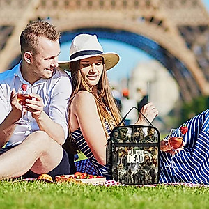Waterproof Portable Insulation Lunch Tote The Apocalyptic Walking Horror Drama Dead Lunch Bag Gourmet Handbags Cooler Container for Camping Lunchboxes Storage Organizer