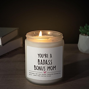 Bonus Mom Gifts from Daughter/Son, Mothers Day Gifts for Mother-in-Law, Candle Gift for Stepmom, Boyfriends Mom, Girlfriends Mom, Birthday Christmas Gifts for Step Mom, Adopted Mom, Second Mom