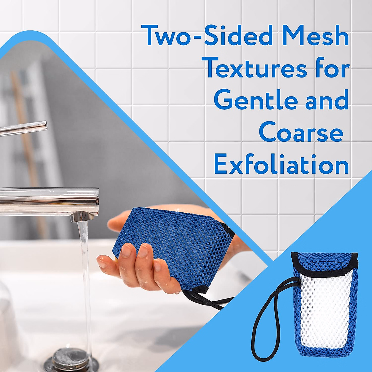 IMPRESA [3 Pack] Exfoliating Large Bar Soap Saver Pouch fits Duke Cannon Bar Soaps, Soap Scrubber Pouch Holds Up To 4.58 x 2.75 x 1.5 Inches Soaps