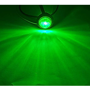 NBWDY 10Pc 3/4'' Round Green Led Bullet Marker lights,Front Rear Side LED Marker Lights,LED Clearance Lights,LED Trailer Marker Lights for Trailer Truck RV Car Bus Van Pickup ATV Boat Caravan