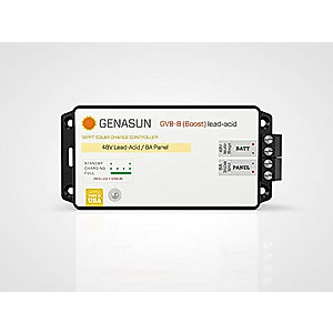 Genasun GVB-8-Pb-48V, 8 A (Input) 350 W Solar Panel, Voltage Boosting MPPT Solar Charge Controller for 48 V Lead-Acid Battery