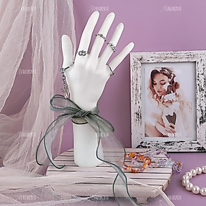 AUEAR, Female Mannequin Hand Display for Jewelry Holder Bracelet Necklace Ring Stand (White, 11"x7.3", 1 Pack)