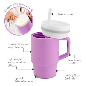 Infantino My 1st Tumbler – Adorable Miniature Tumbler with Leak-Resistant Straw and Toddler-Friendly Handle, Encourages Hydration, Easy to Clean, 9 fl. oz, Lilac